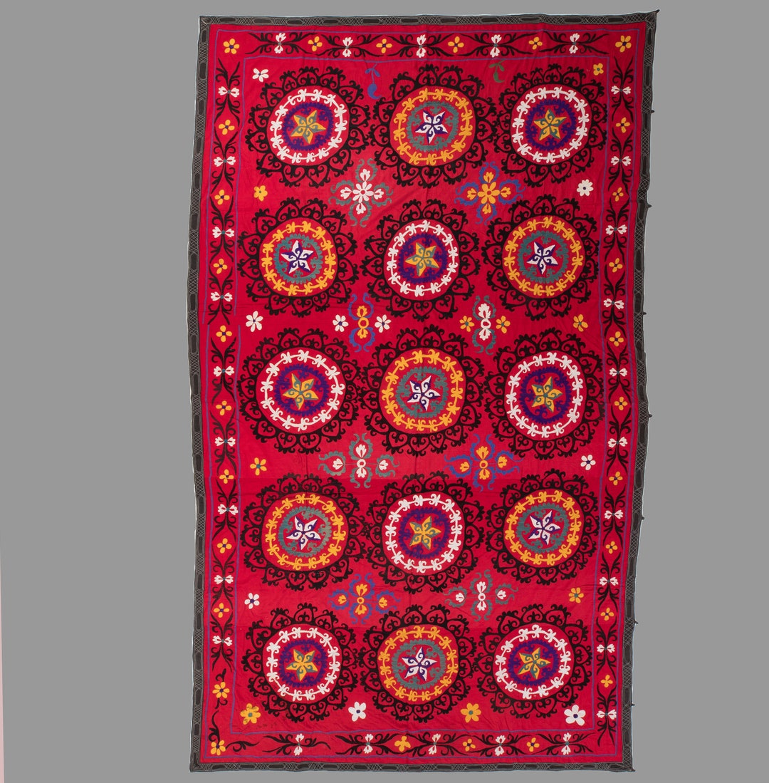 Uzbek Central Asian SUZANI Cover Wall Hanging 7'1x12'2/216x370 Cm FREE ...