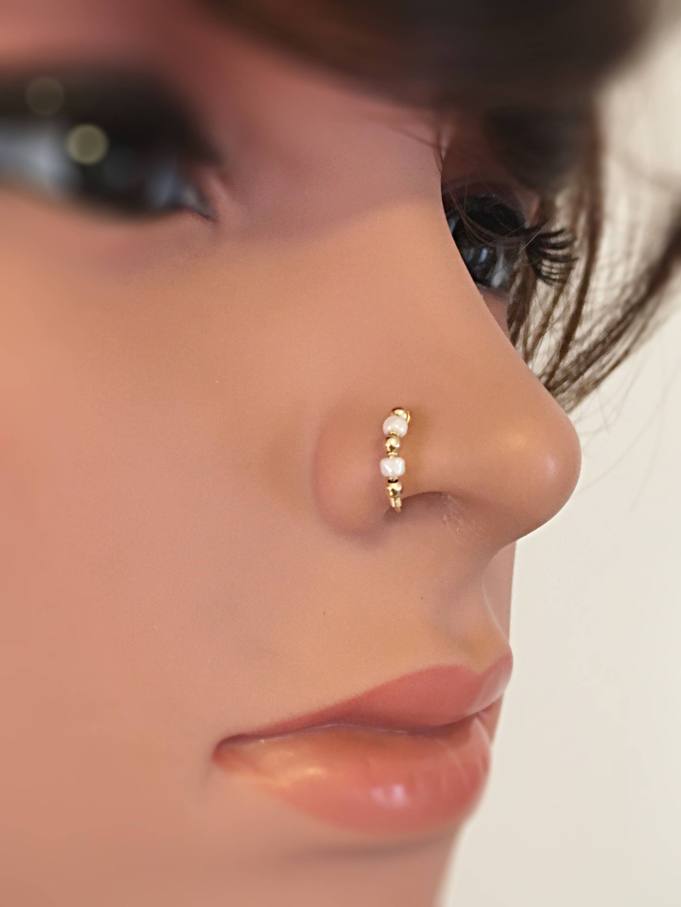 Helix Ohrring Gold 9K Daith Ohrring Gold, Knorpelohrring, 14k Nasenring ...