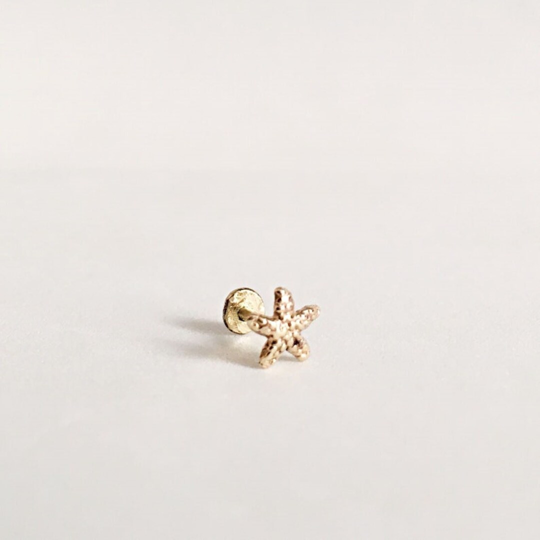 18g Labret Stud 14K Solid Gold Piercing, Minimalist Piercing, Labret ...