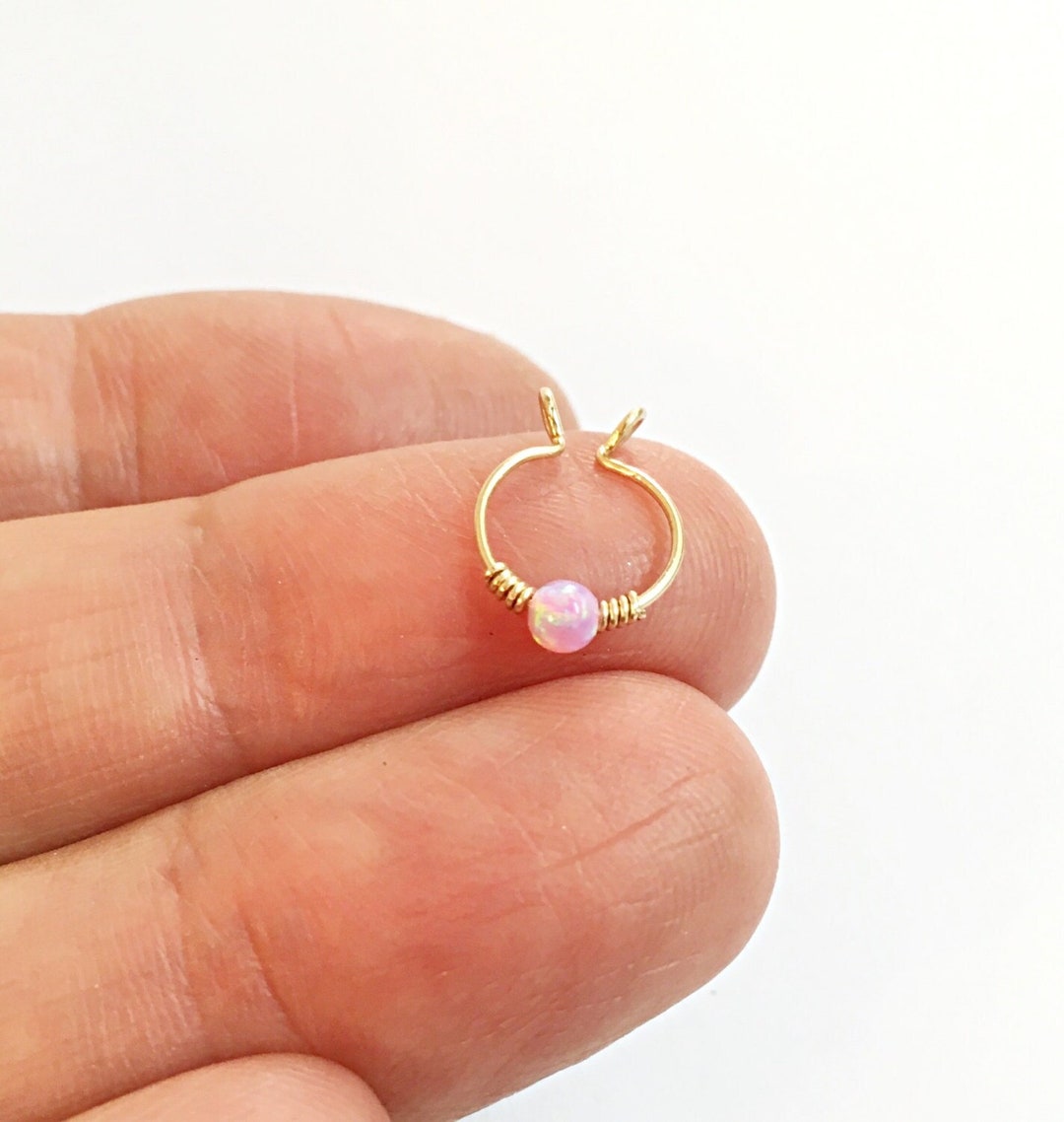 Fake Septum Ring Opal Fake Nose Piercing Non Piercing Nose Ring Fake