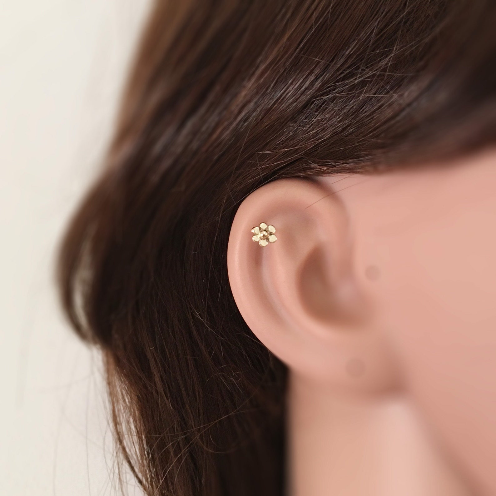 Helix Stud Earring 14K Gold Tragus Stud 20g 14K Earrings | Etsy