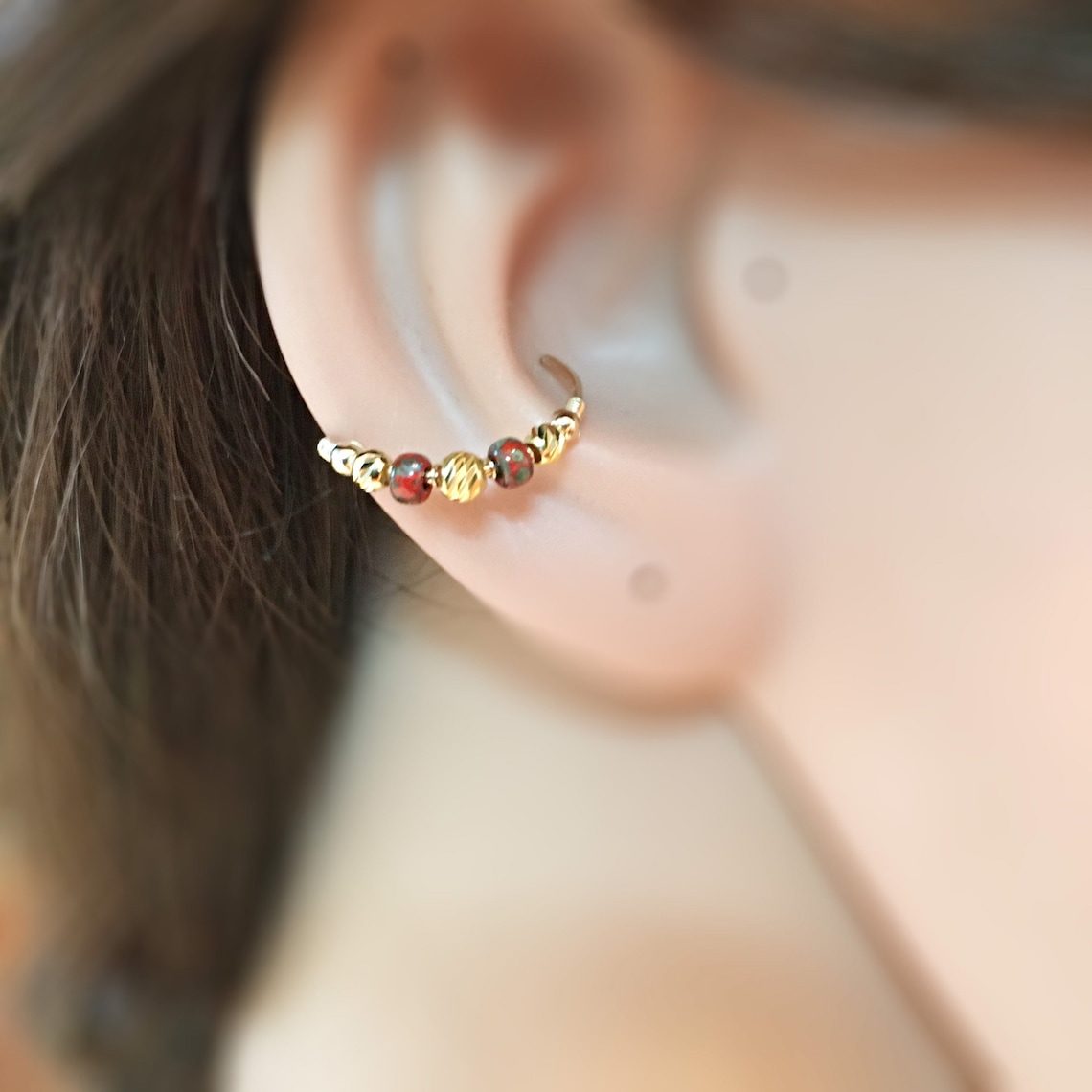 Conch Earring Hoop 14K, Solid Gold Piercing Ear, Conch Hoop Gold, Conch ...