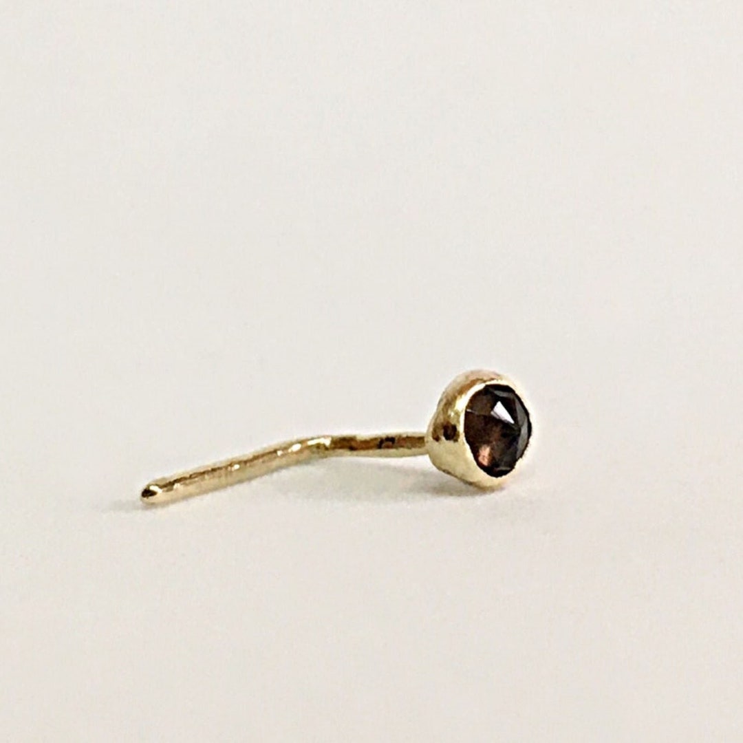 14K Gold Nose Stud Gemstone, 14K Nose Ring Stud, Nose Jewelry 20g ...