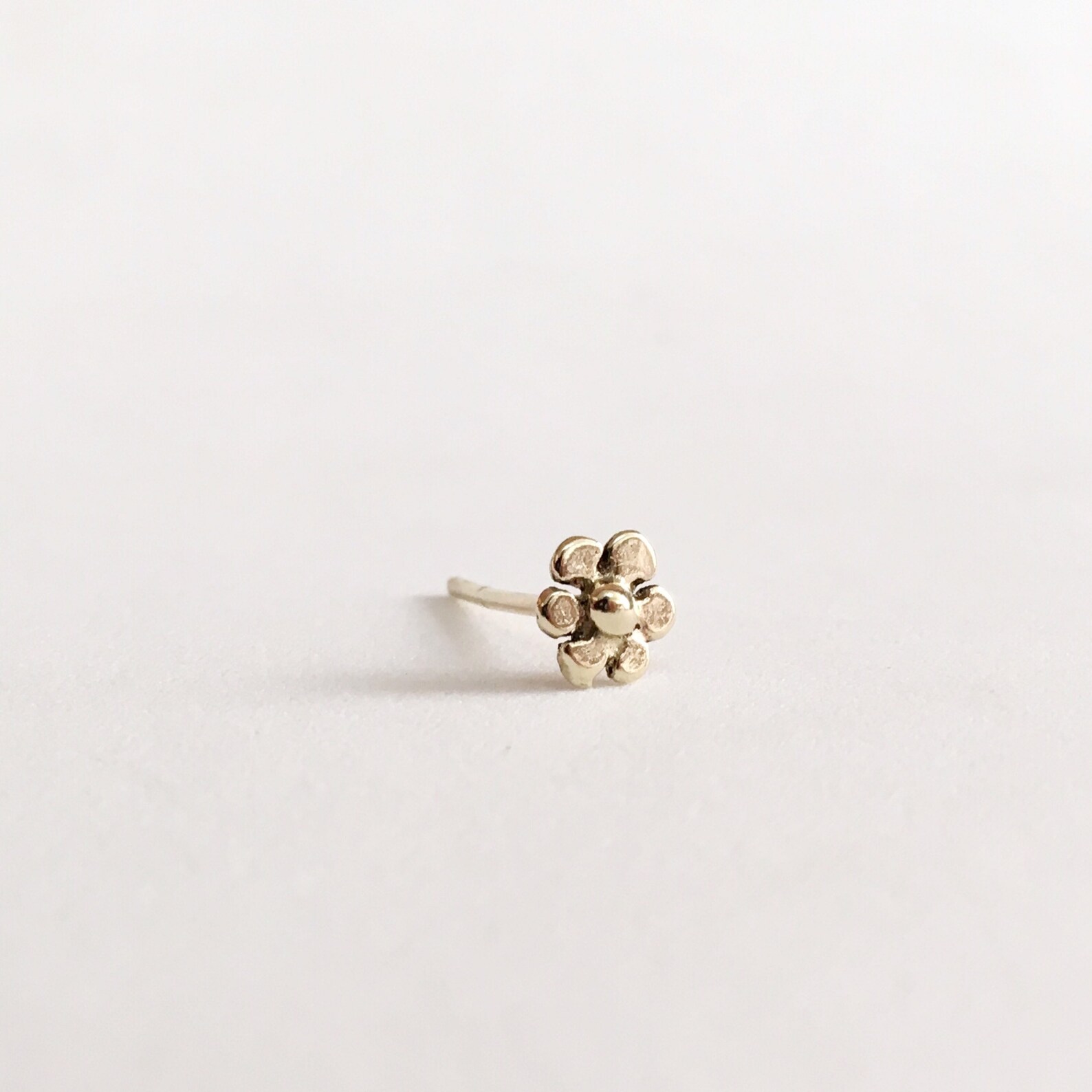 Helix Stud Earring 14K Gold Tragus Stud 20g, 14K Earrings Stud, 14K ...