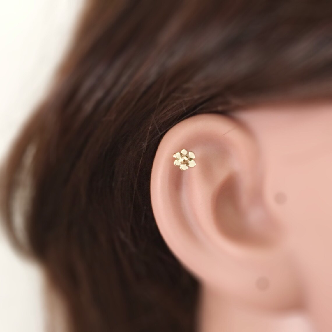 Helix Stud Earring 14K Gold Tragus Stud 20g 14K Earrings - Etsy