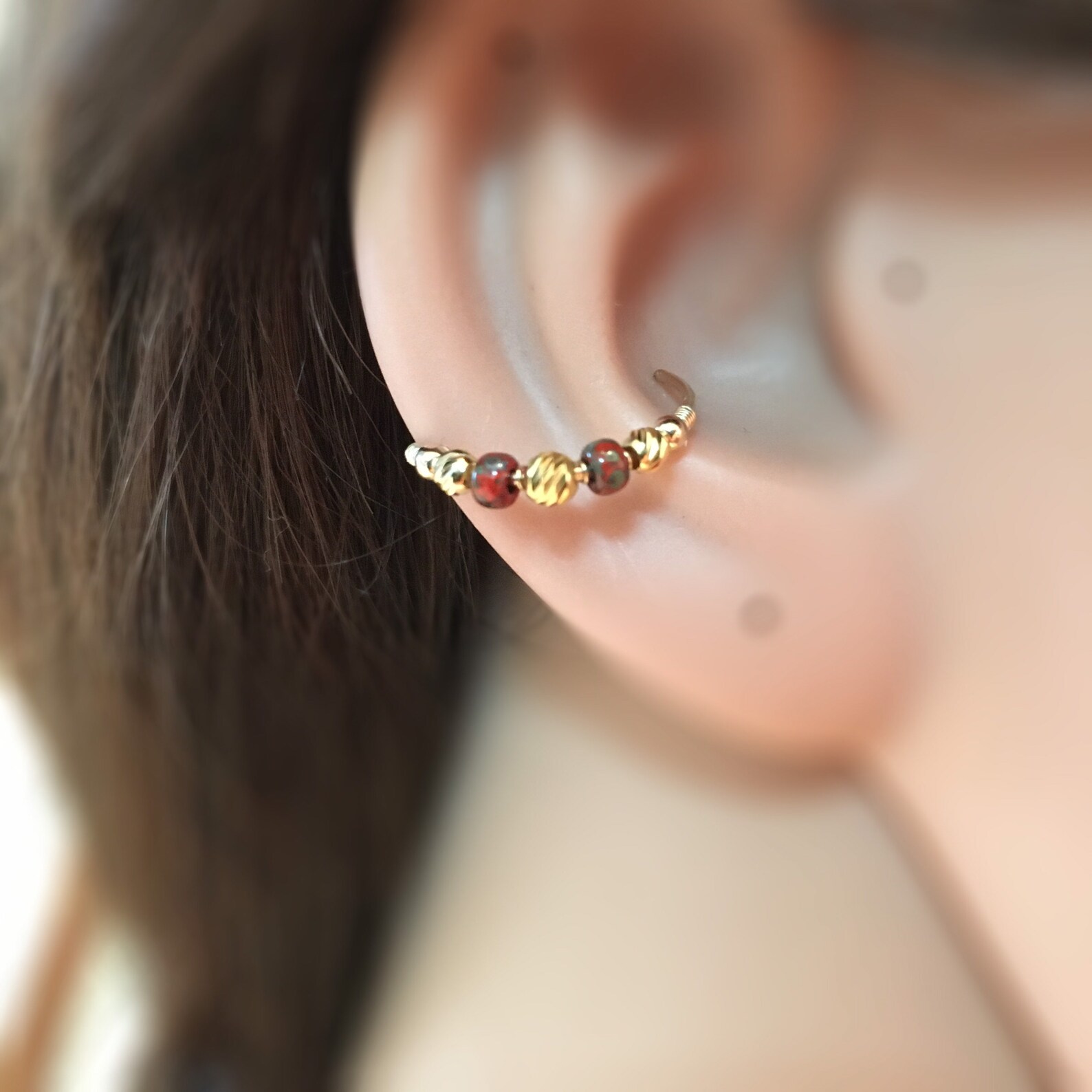Conch Earring Hoop 14K, Solid Gold Piercing Ear, Conch Hoop Gold, Conch ...