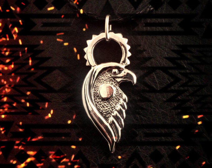 Solar Eagle Pendant, 925 Silver Jewelry, Shaman, Sun, Nature, Bald ...