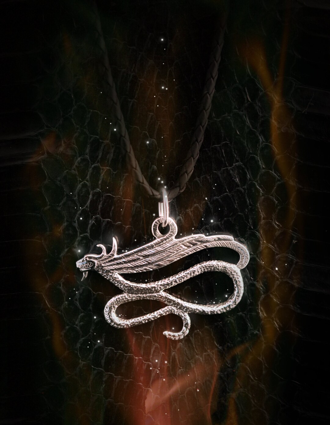 Feathered Serpent Pendant, 925 Sterling Silver Jewelry, Quetzalcoatl ...