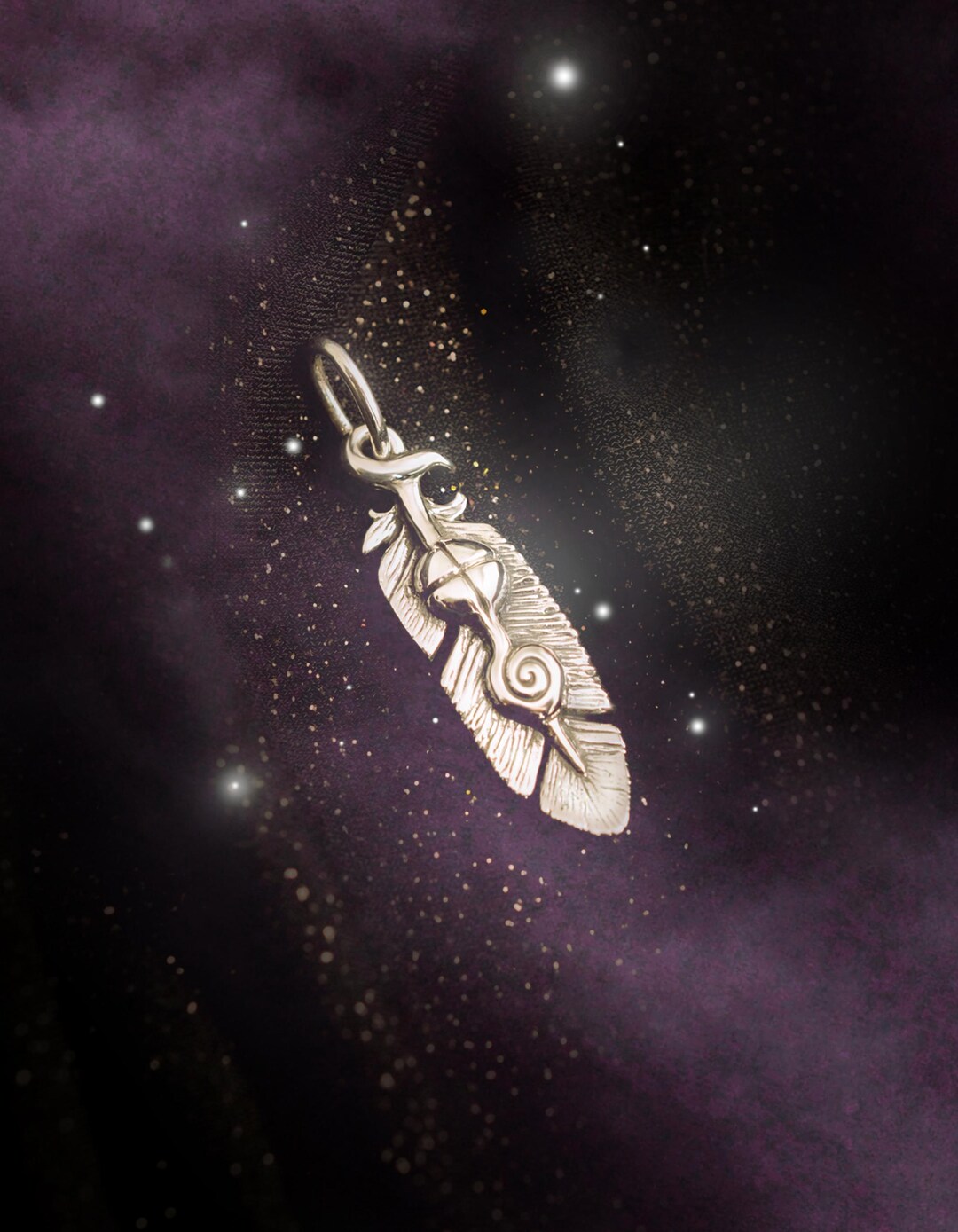 Shamanic Healing Feather Talisman — Medicine Wheel, Spiritual Spiral ...