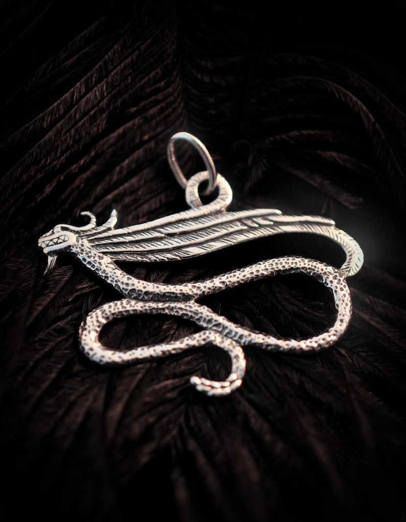 Feathered Serpent Pendant, 925 Sterling Silver Jewelry, Quetzalcoatl ...
