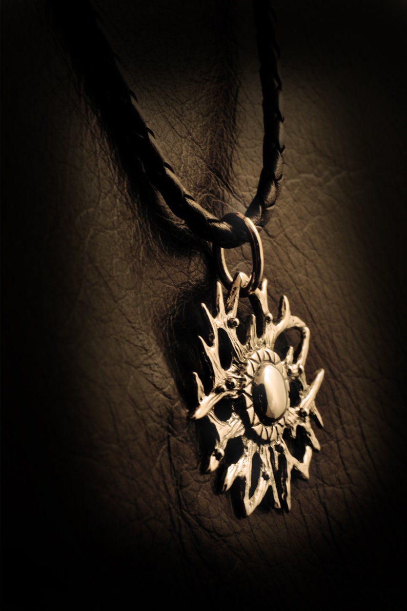 The Horned Sun Pendant 925 Sterling Silver Solar God | Etsy
