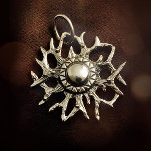 The Horned Sun Pendant, 925 Sterling Silver, Solar, God, Goddess ...