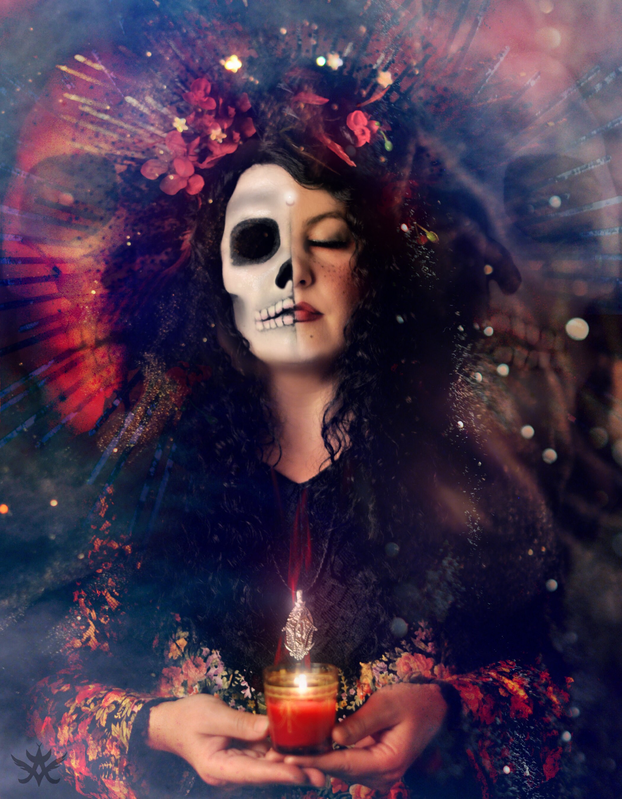 Santa Muerte Pendant, 925 Sterling Silver, Wicca, Day of the Dead ...