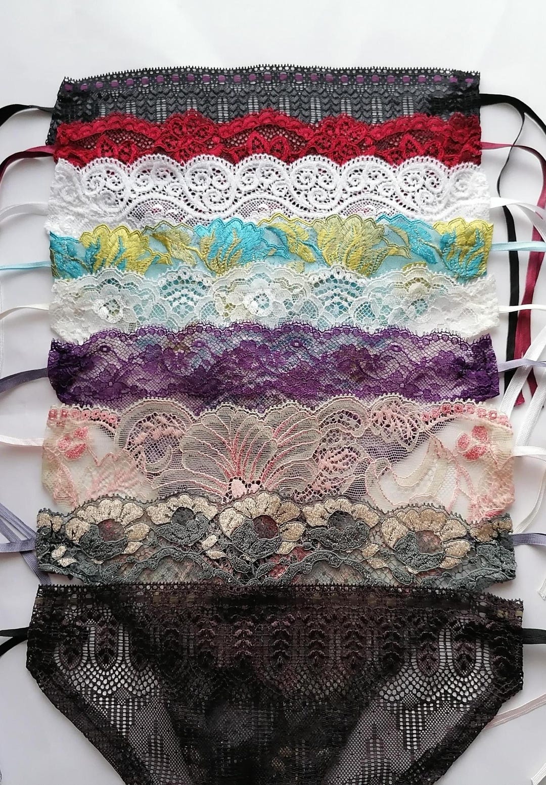 Lot of 3 Panels 28cm Modesty Panel Lace Bra Insert Camisole Neckline ...