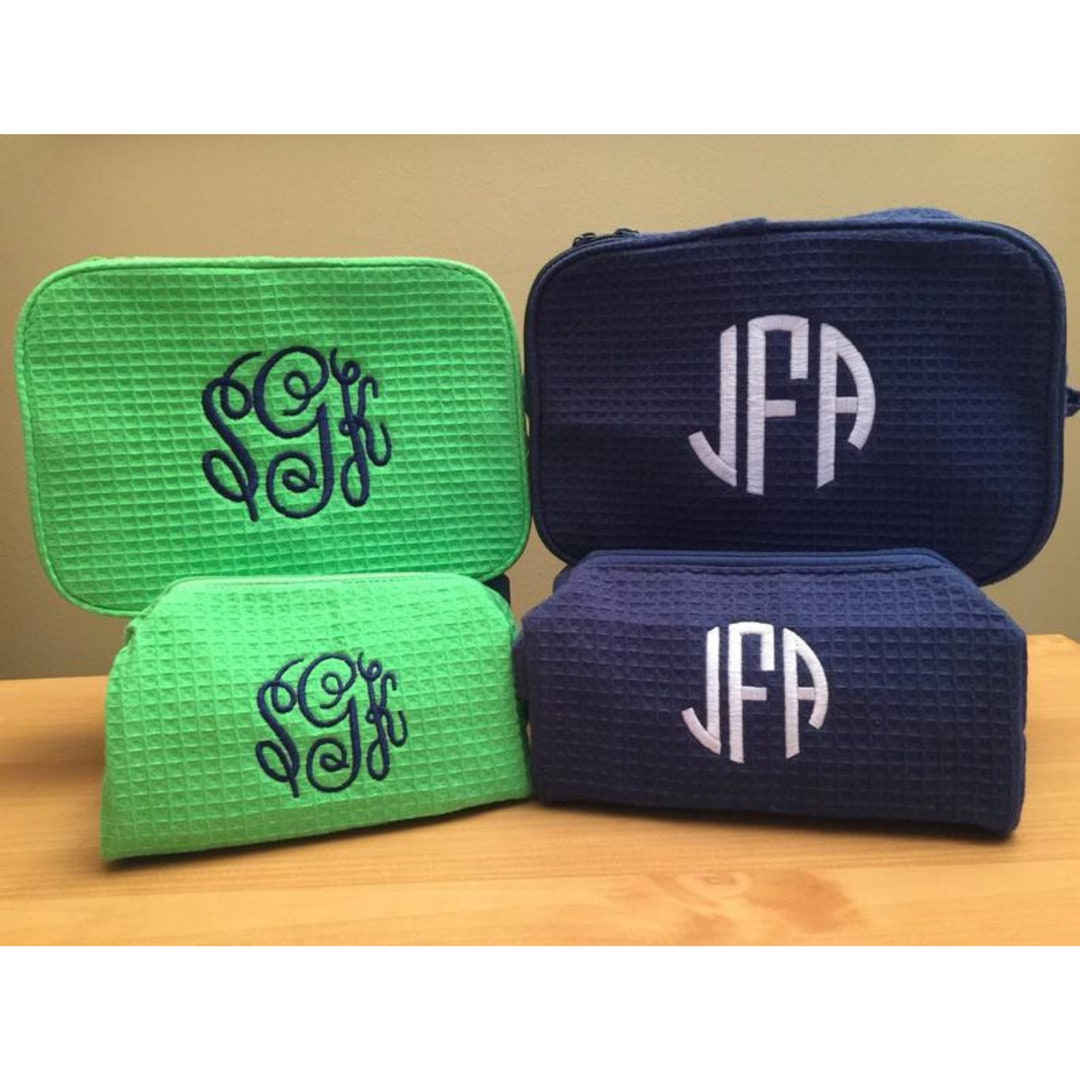 Monogrammed Cosmetic Cases Monogram Make up Bag Set Monogrammed Make up ...