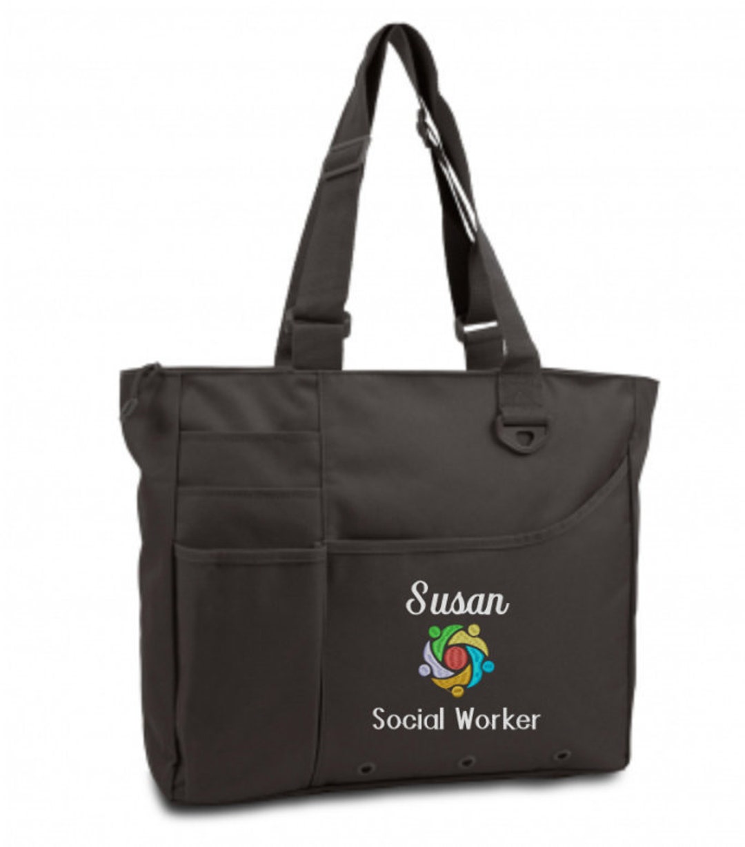 Social Worker Tote Bag Personalized Utility Professional Accessory ...