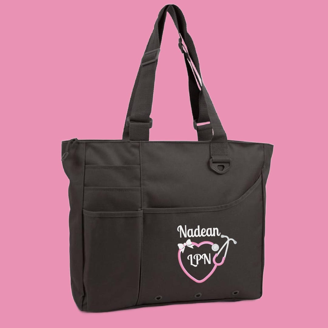 Nurse Tote Bag Stethoscope Design Monogrammed Personalized Gift Medical ...