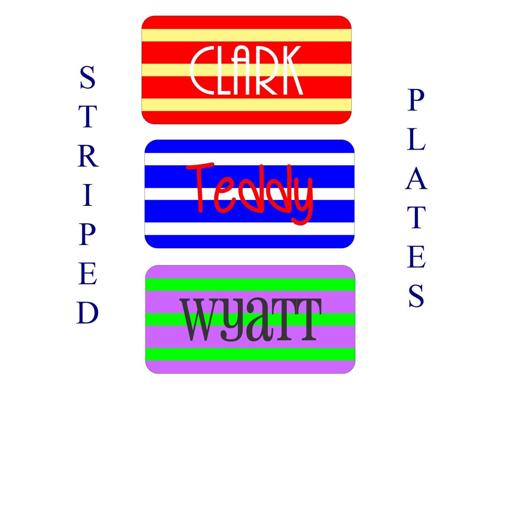 Striped License Plate Custom Mini License Plate Personalized Plate ...
