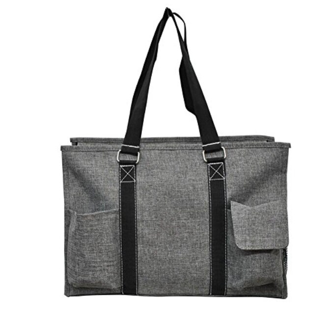 Large Tote With Name Embroidered Zippered Tote Bag | Etsy