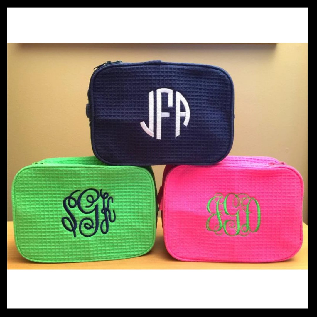 Monogrammed Makeup Cases Monogram Make up Bag Personalized Bridesmaids ...