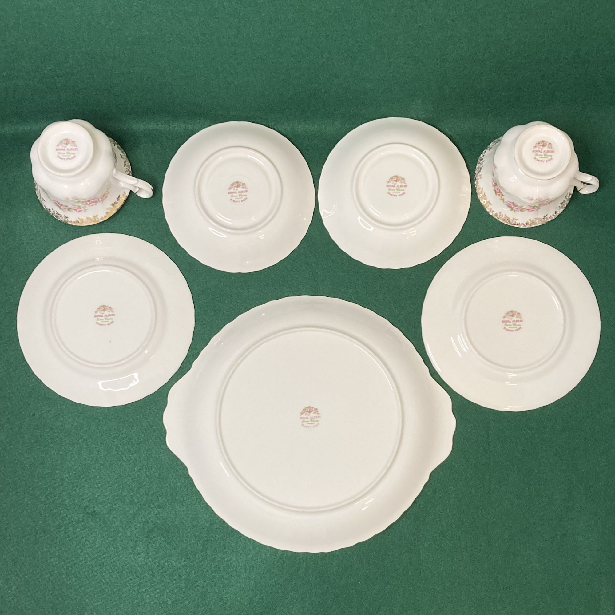 Royal Albert DIMITY ROSE 7 Pc. DESSERT Set Cake Plate 2 - Etsy.de