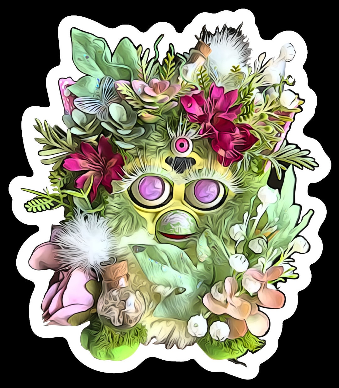 Die Cut Vinyl Sticker | Cottagecore Custom Furby Design | Boneburrow ...