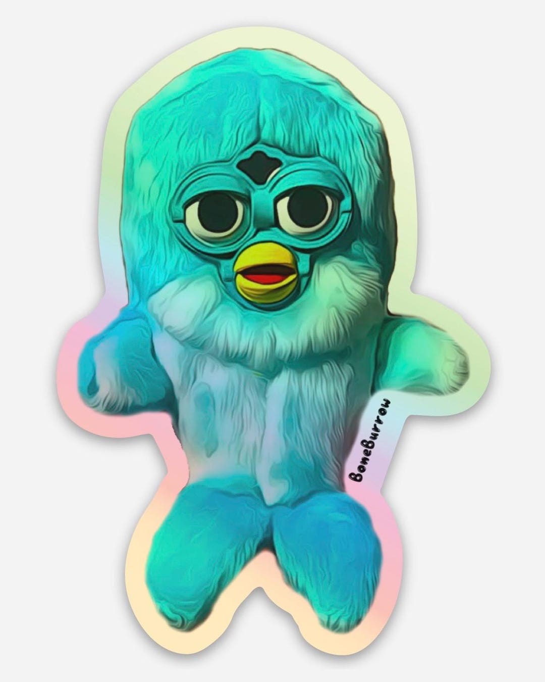 Vinyl Sticker | Holographic | Furby-inspired Dolphin Oddbody ...