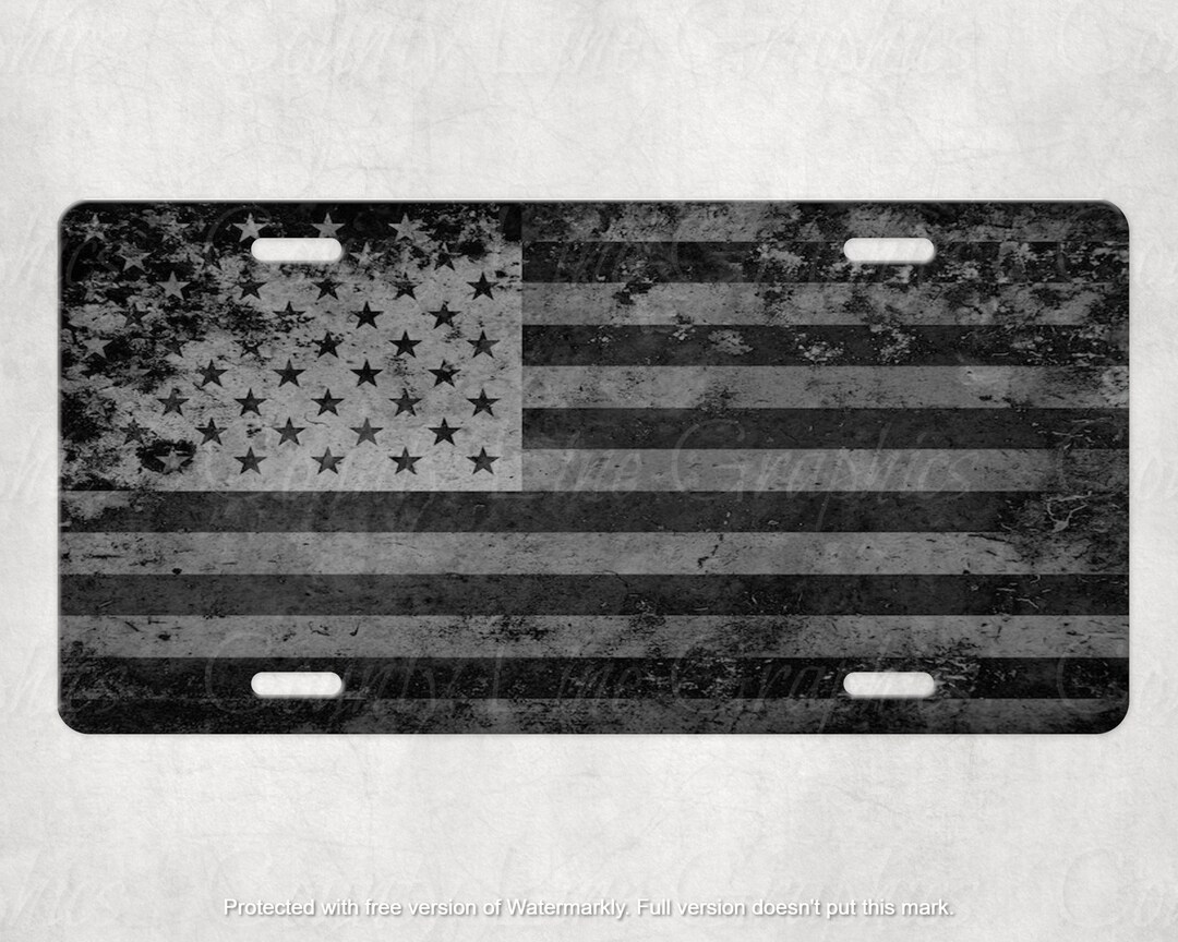 American Flag Personalized License Plate - Monogram Vanity Plate ...