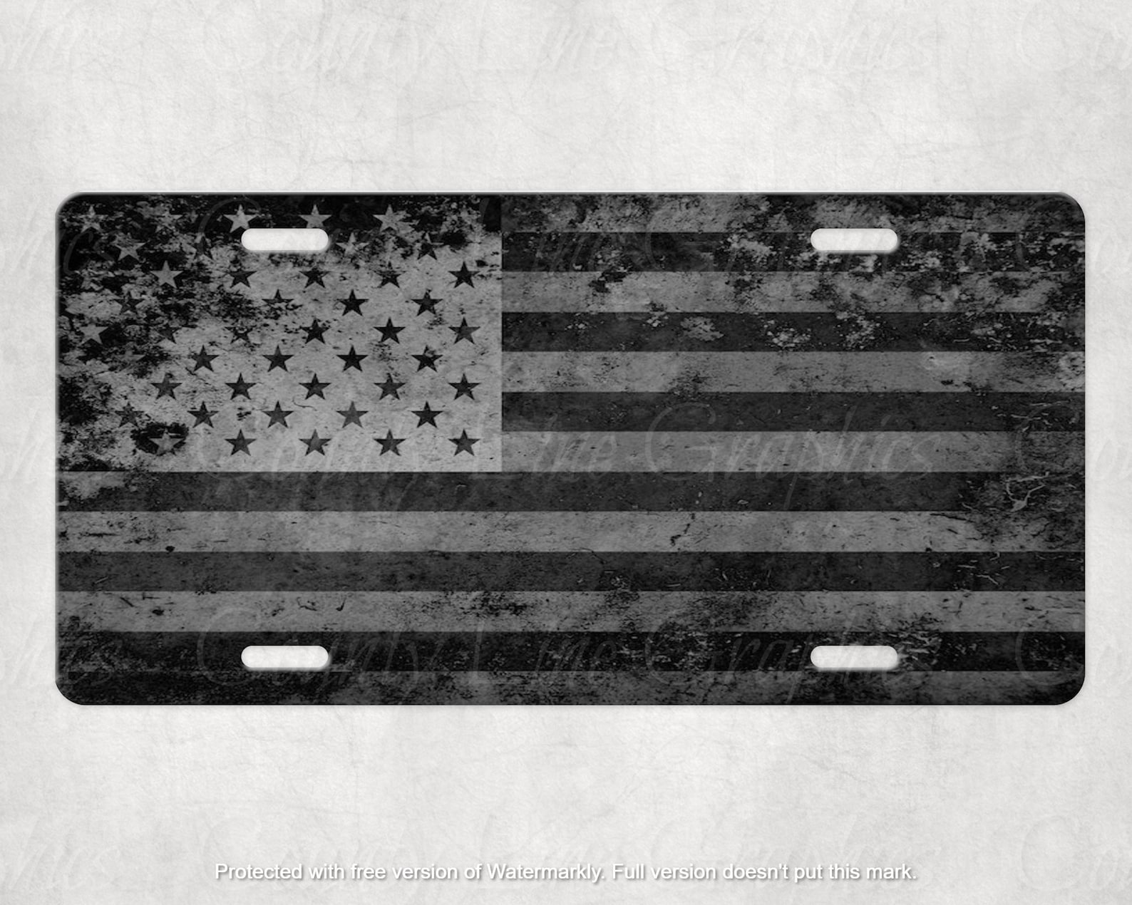 American Flag Personalized License Plate - Monogram Vanity Plate ...