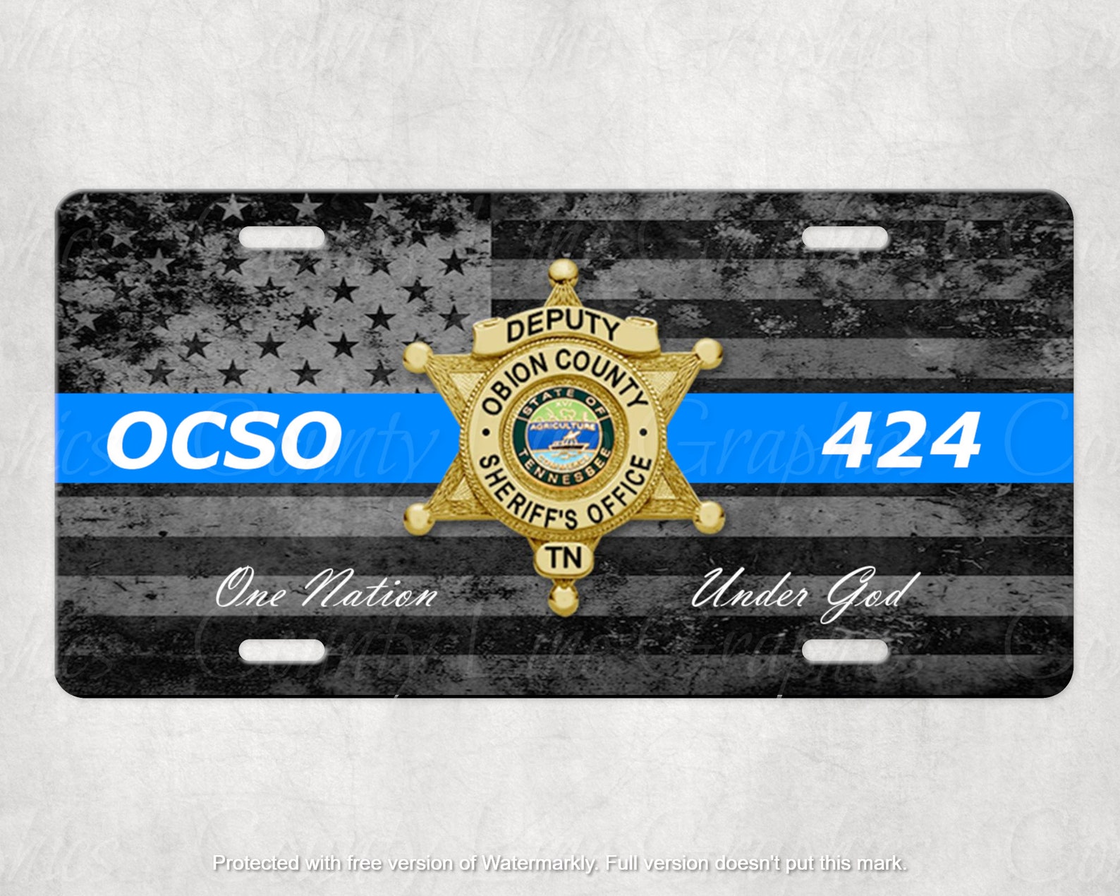 American Flag Police License Plate Public Safety Vanity - Etsy