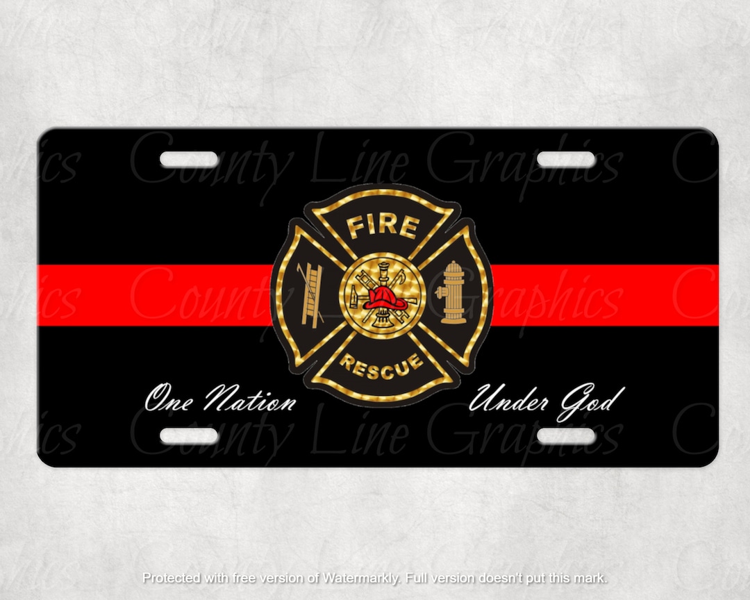 Firefighter, Fireman License Plate - Public Safety Vanity Plate ...