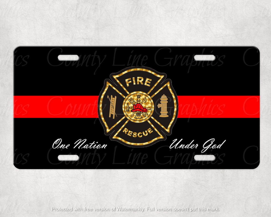 Firefighter Fireman License Plate Public Safety Vanity | Etsy