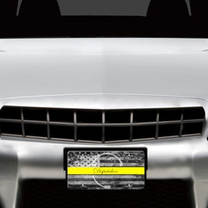 Dispatcher License Plate - Yellow Line Auto Car Tag - Public Safety ...