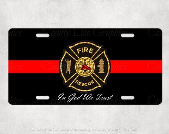 Firefighter Fireman License Plate Public Safety Vanity - Etsy