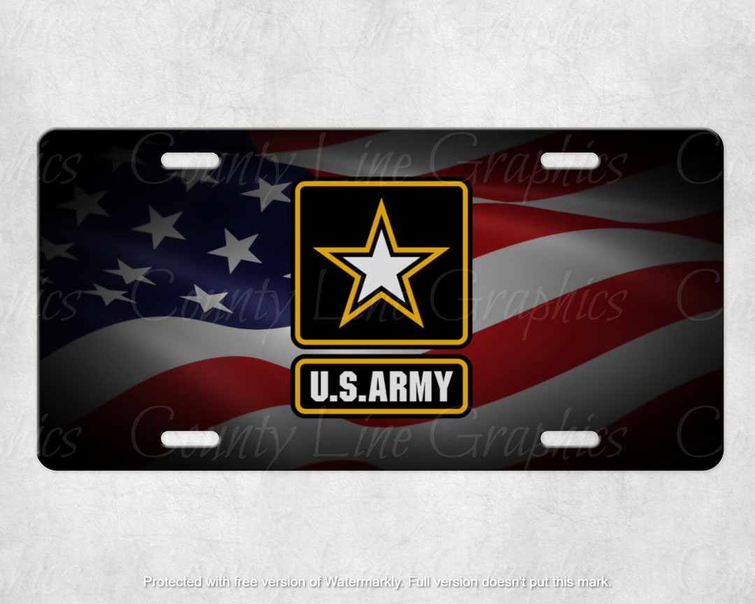 United States Army License Plate - American Flag Military Novelty Plate ...
