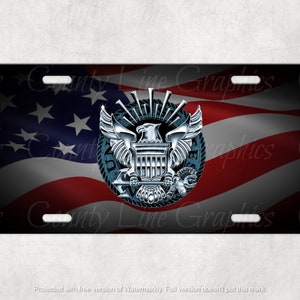 USN Navy License Plate - American Flag Military Novelty Plate - Navy ...