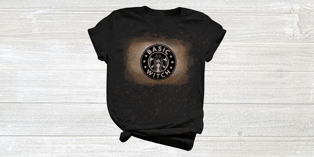 Basic Witch Bleached Tee - Halloween Shirt - Distressed - Cute Shirt ...