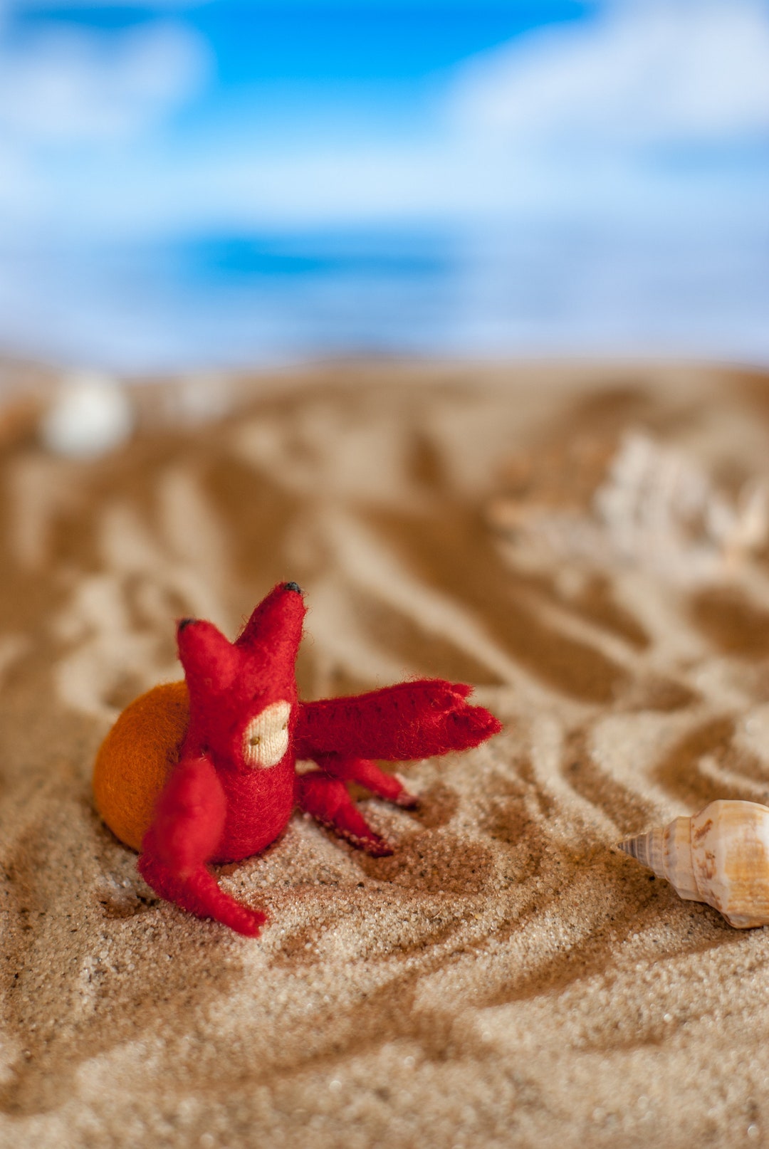 Hermit Crab Felt Doll - Ocean Little Gifts - Nautical Decor - Waldorf ...