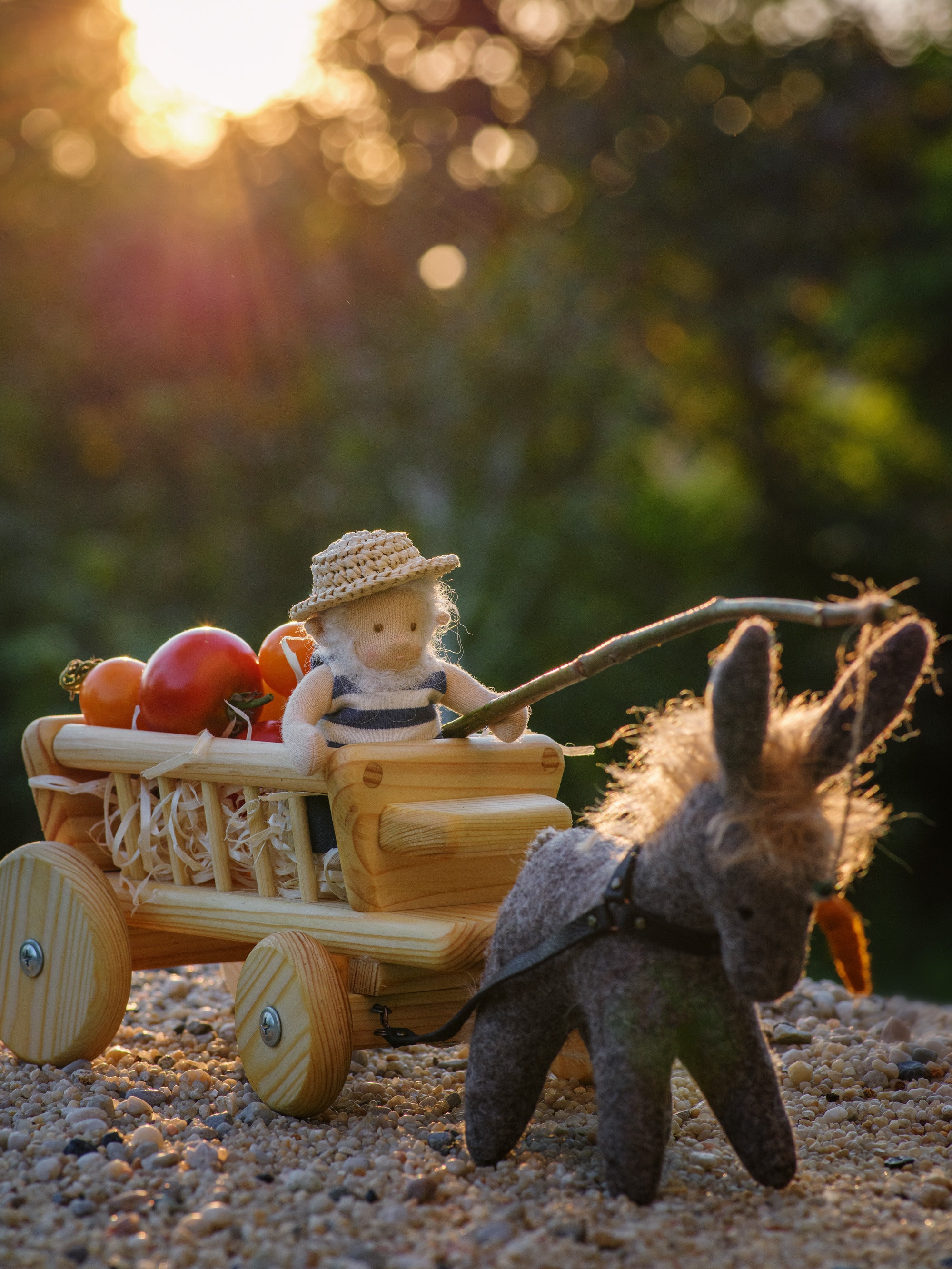 Stuffed Animal Donkey With Wood Cart Supernatural Gifts - Etsy