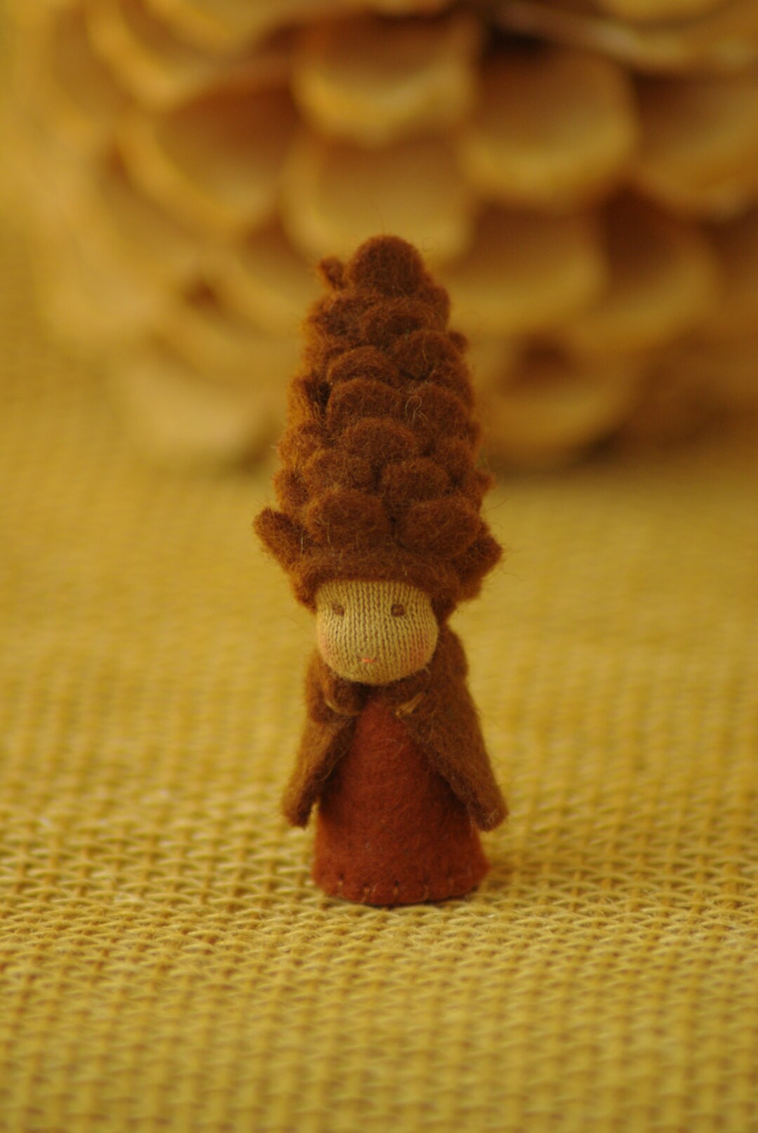 Pine Cone Waldorf Doll Tooth Fairy Gift: Tiny Woodland Decor Pine Cone ...