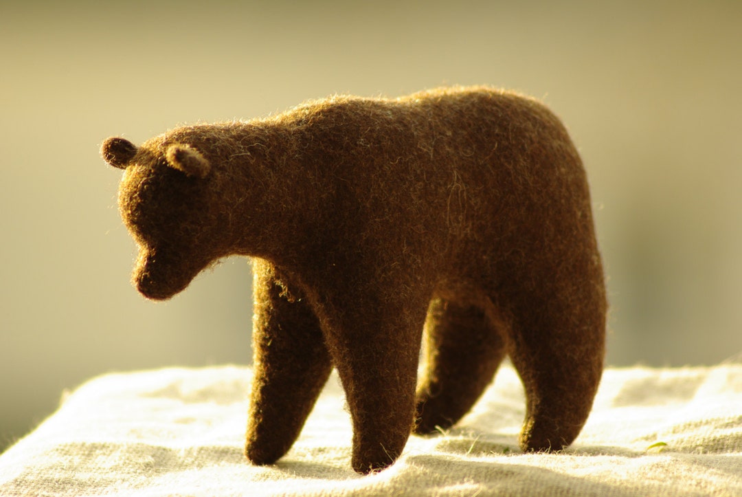 Waldorf Bear Plush: Handmade Felt Wool Animal, Eco-friendly Toy - Etsy