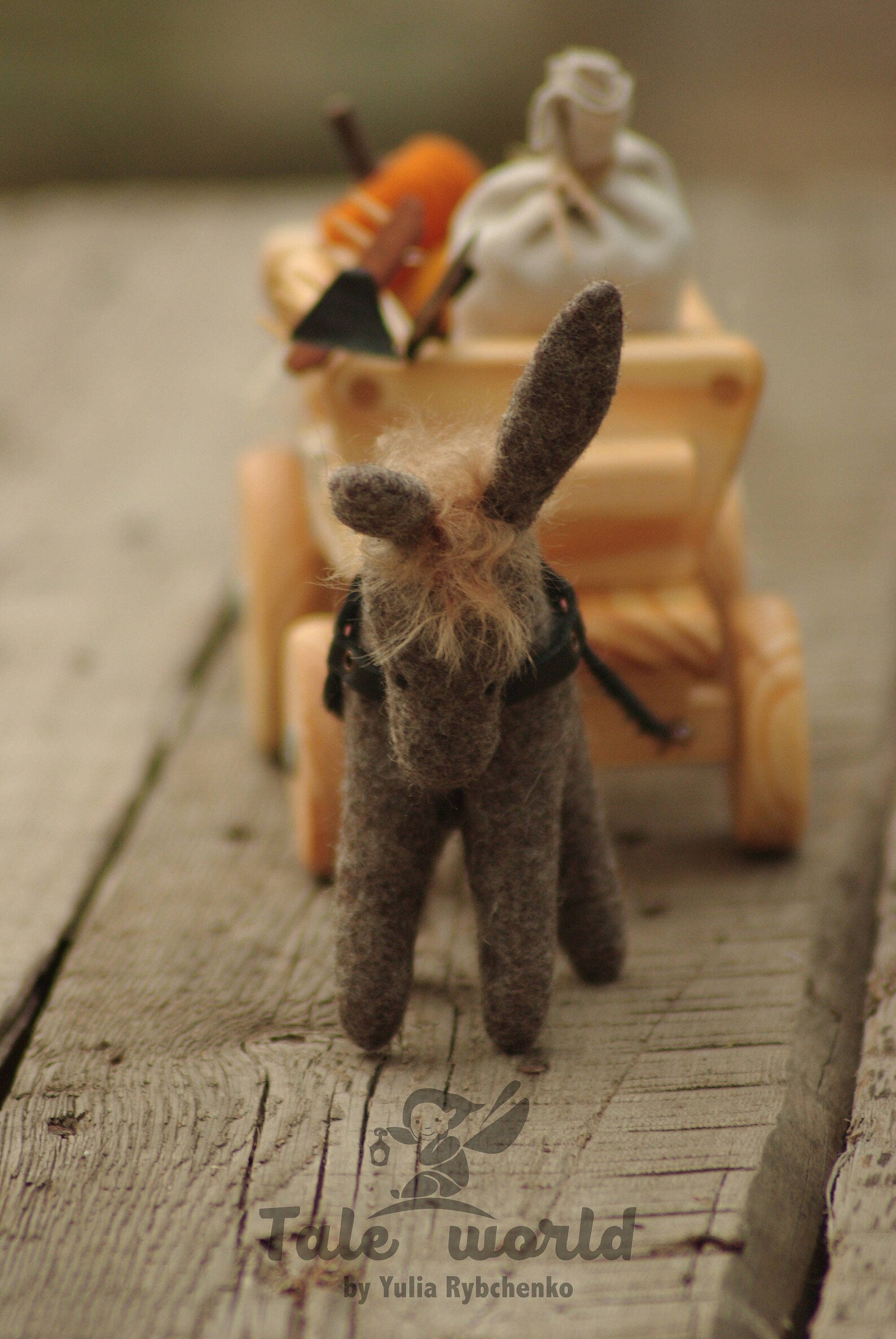 Stuffed Animal Donkey With Wood Cart Supernatural Gifts - Etsy