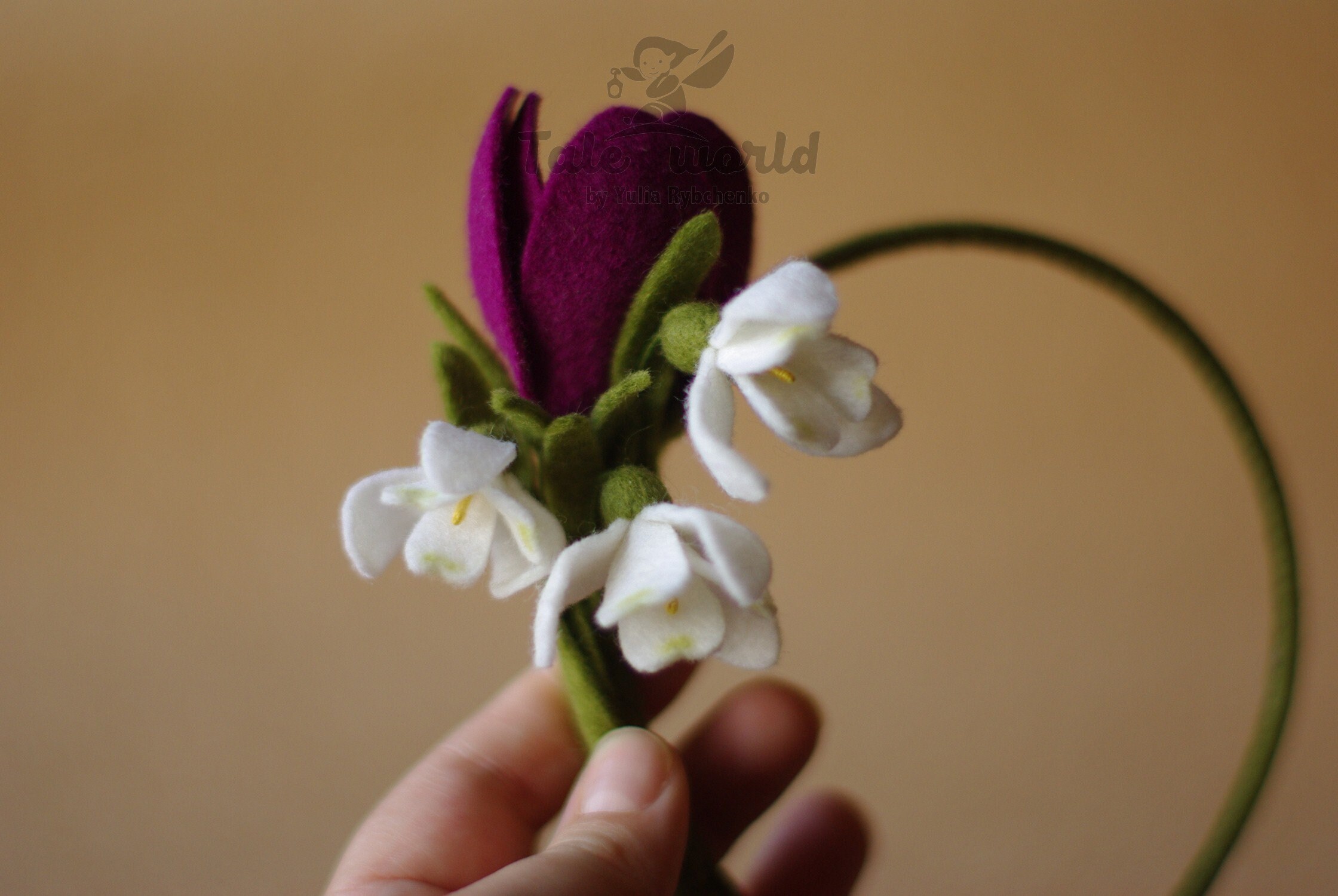 Snowdrop Crocus Felt Flowers Headband Gift for Her Unique | Etsy