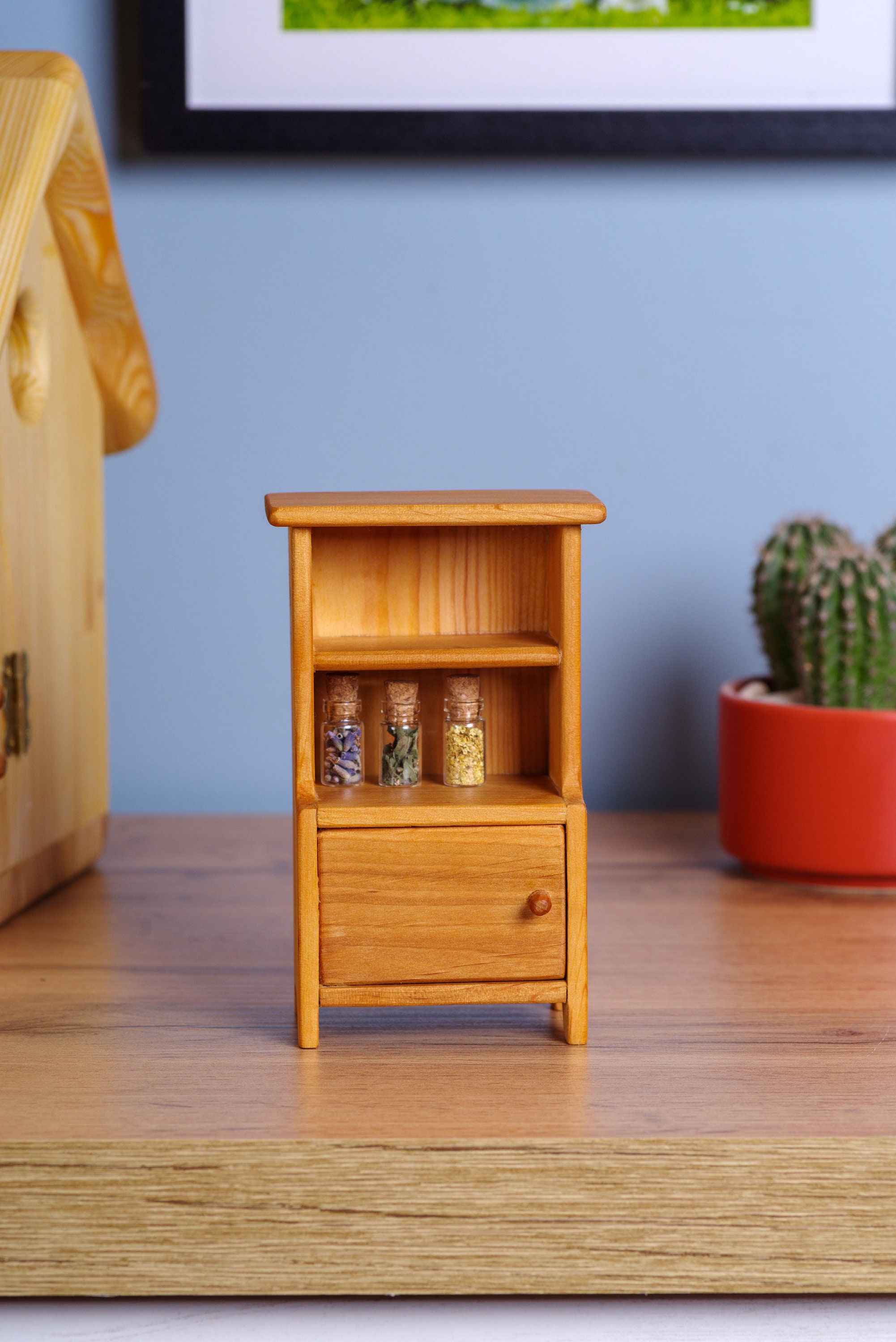 Kids playhouse cupboard miniature Wooden dollhouse furniture | Etsy