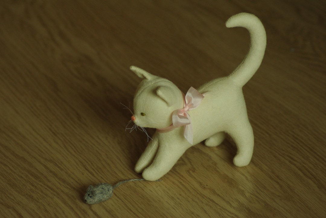 Felt Stuffed Animal Cat -eco Friendly Gifts - Supernatural Gifts - Etsy