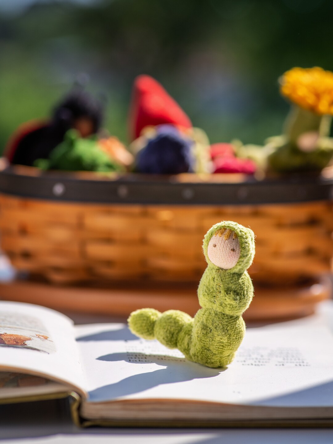 Waldorf Caterpillar Plush Doll – Handmade Pocket Toy - Etsy