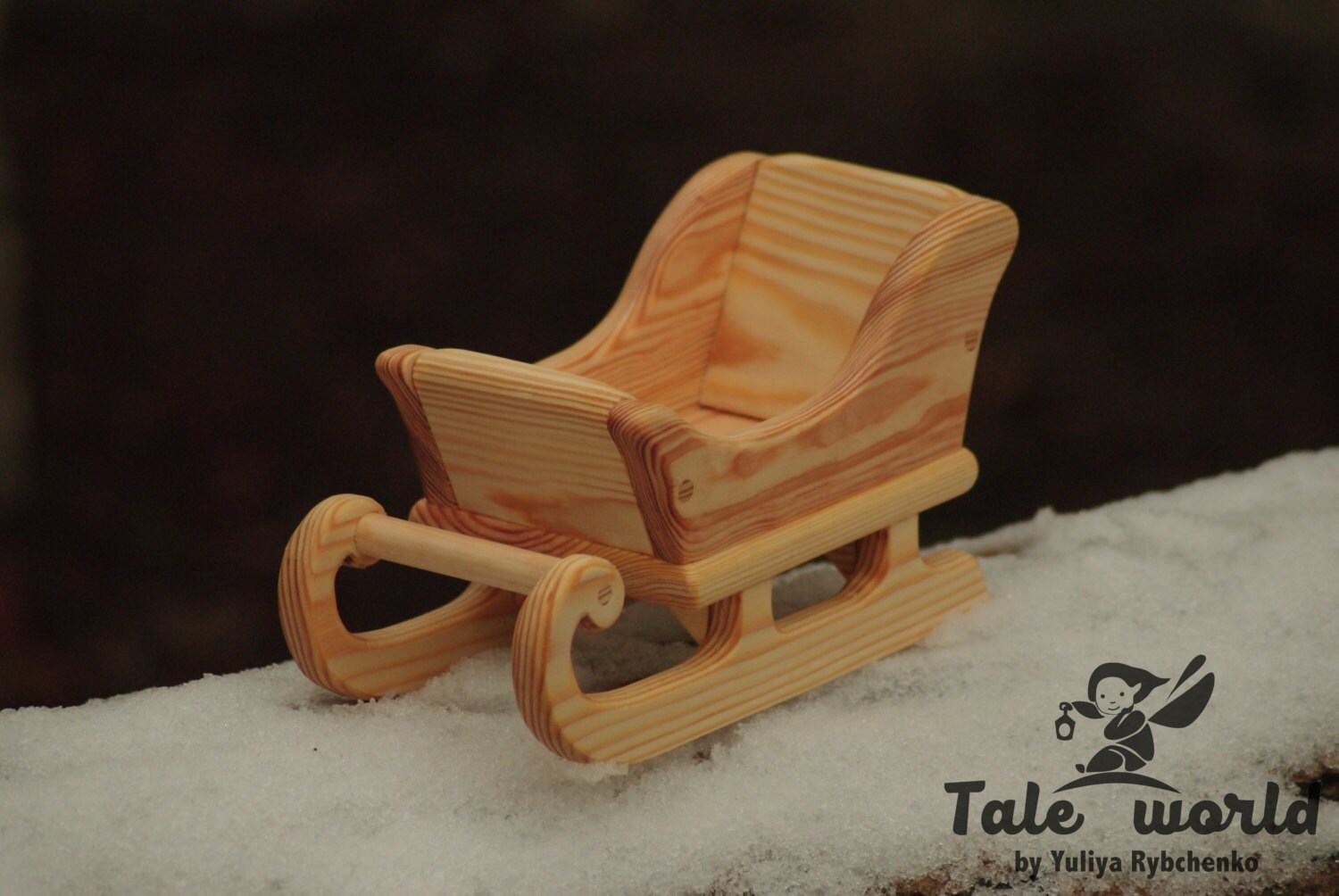 Wooden Santa Sleigh – Handmade Miniature Christmas Decoration – Natural ...