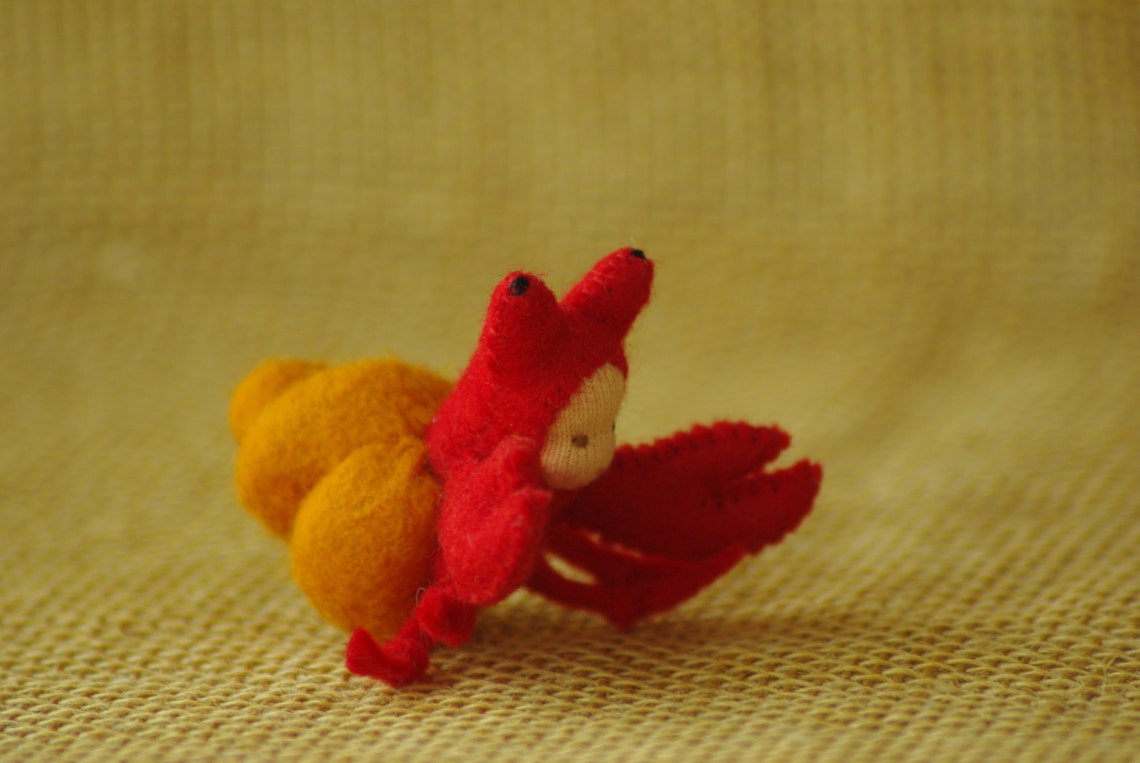 Hermit Crab Felt Doll - Ocean Little Gifts - Nautical Decor - Waldorf ...