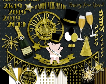 New year clip art | Etsy