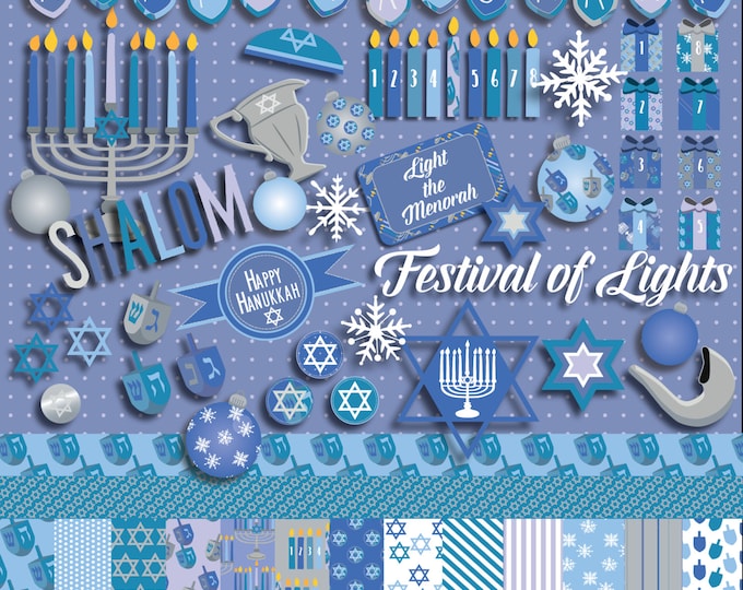 Light the Menorah - Hanukkah Clip Art - Etsy